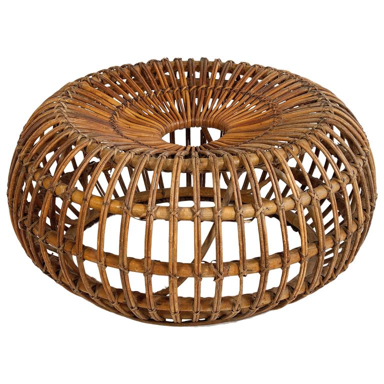 Large Rattan Ottoman by Ico Parisi for Bonacina, circa 1950, Italy at ...