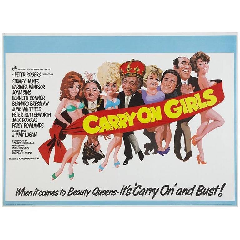 "Carry On Girls" Film Poster, 1973 For Sale at 1stdibs