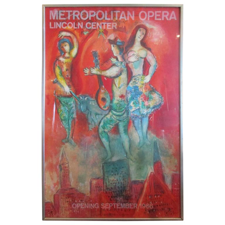 Marc Chagall 1960s Metropolitan Opera Original Lithograph Poster at 1stDibs