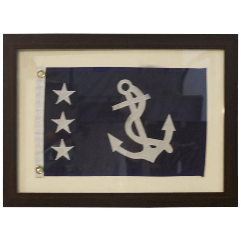 Framed Nylon Past Commodore Flag at 1stDibs