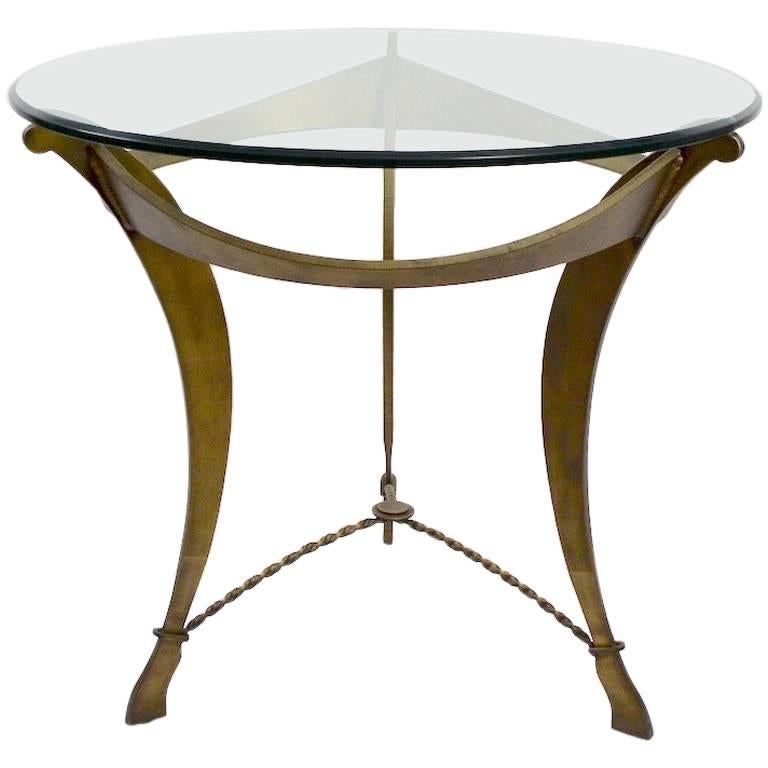 Cut Steel and Glass Brutalist Table at 1stDibs