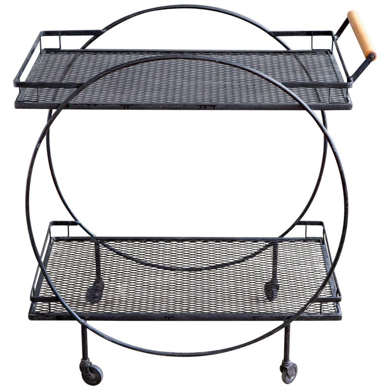 Black Metal Bar Cart by Freda Diamond at 1stDibs