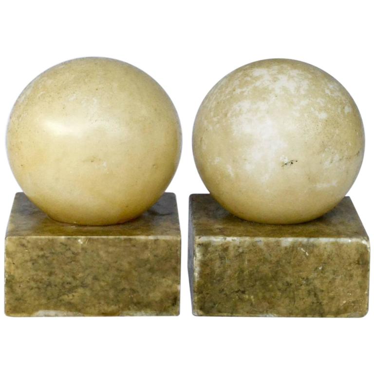 Pair of Alabaster Bookends at 1stDibs
