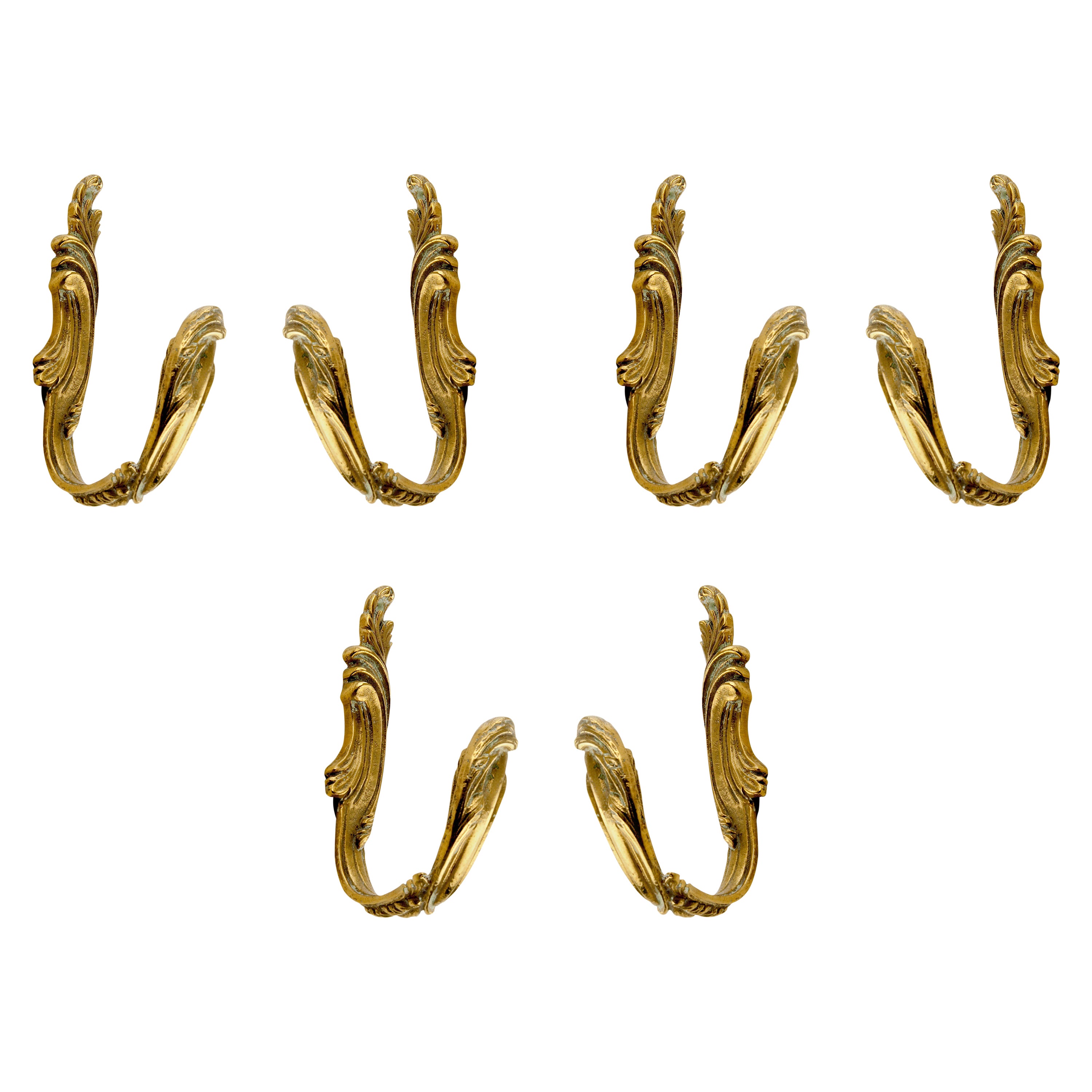 Bronzino Set of 3 Large Casting Bronze Hooks by Portego For Sale at 1stDibs