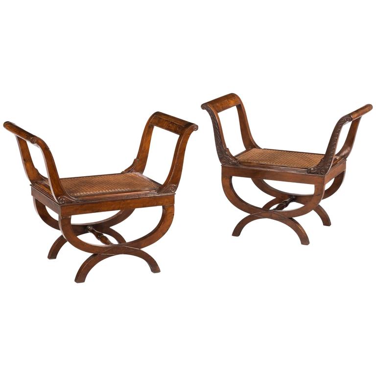 Pair of Regency Period Mahogany Stools at 1stDibs
