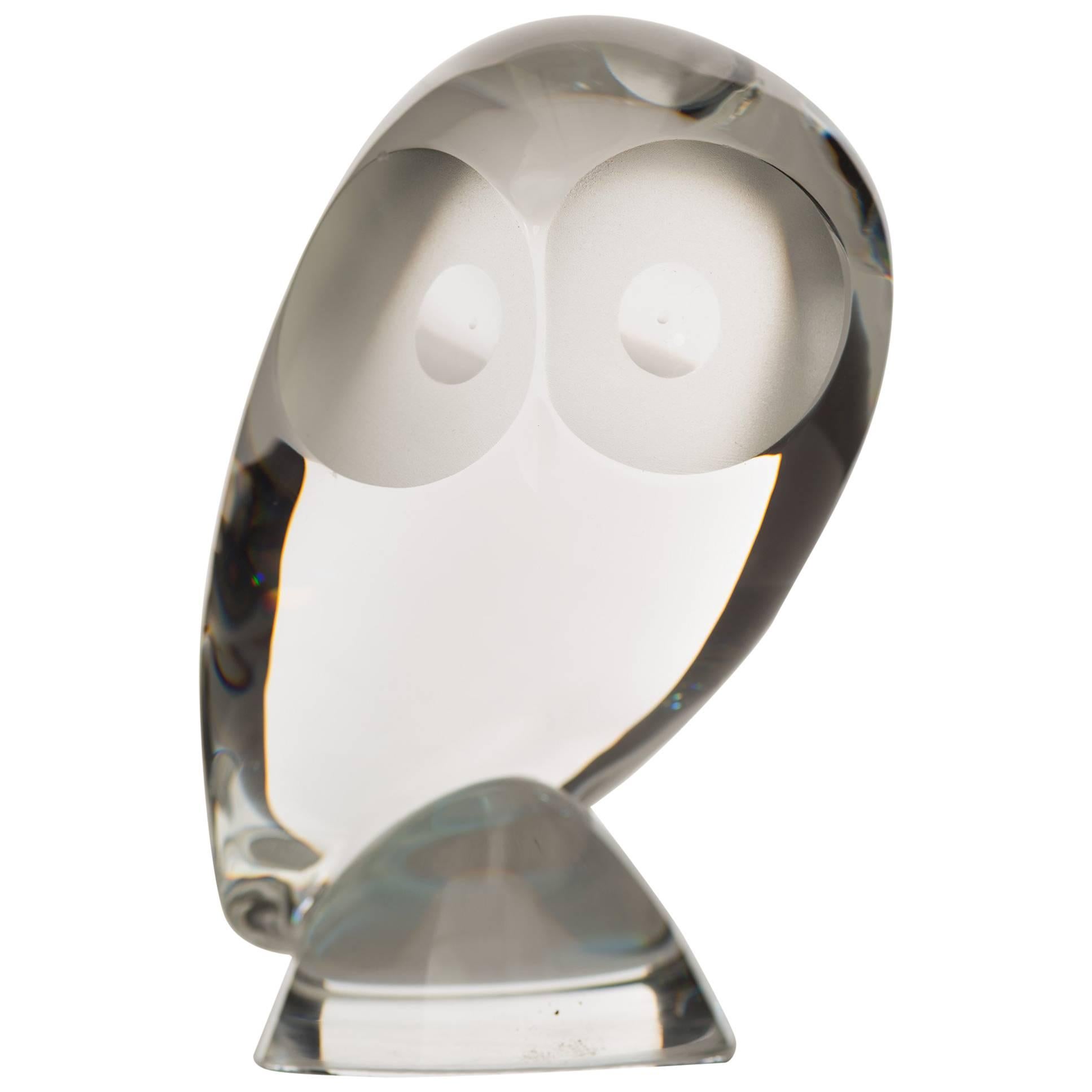 American Mid-Century Steuben Clear Glass Small Figure of an Owl at ...