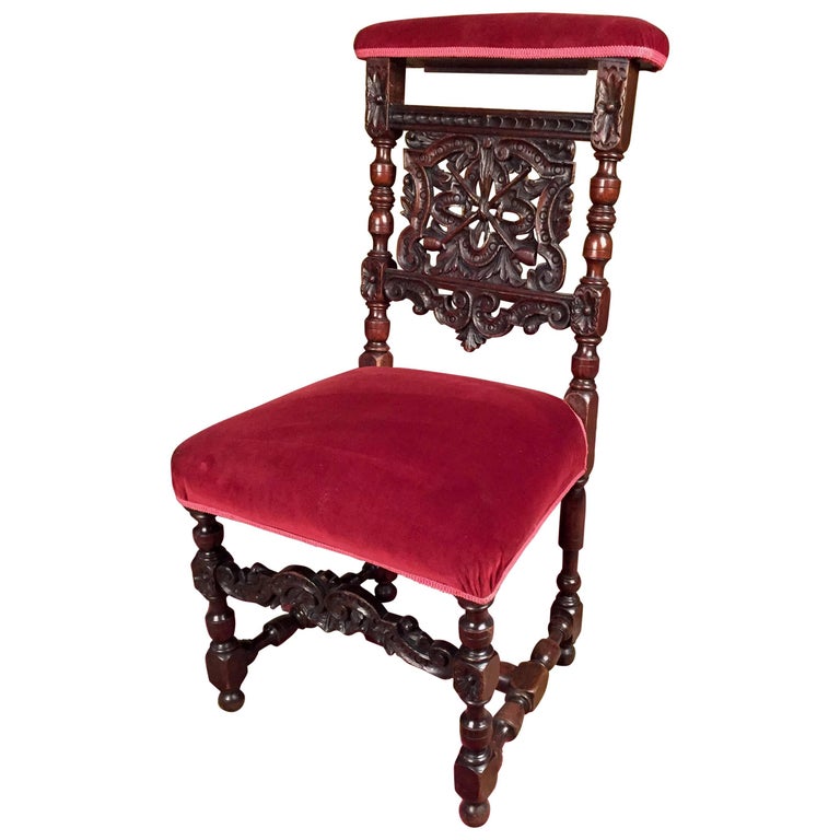19th Century Neo Renaissance/Neo Gothic Pray Chair Oak For Sale at 1stDibs