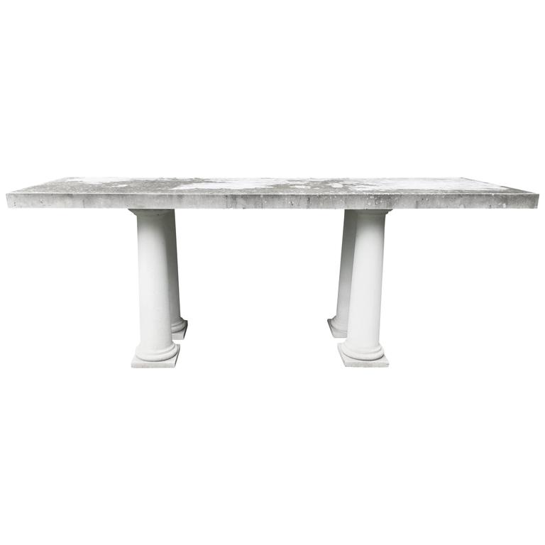Enormous English Portland Stone Dining Table or Bar at 1stDibs