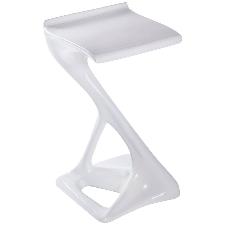 Amorph Attitude Bar Stool, Lacquered White, For Sale at 1stDibs ...
