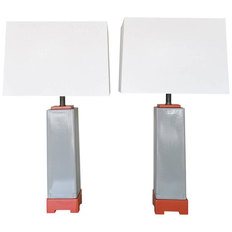 Mid-Century Lamps with Pyramid Base For Sale at 1stDibs