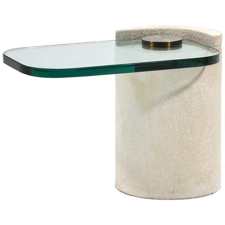 Karl Springer "Sculpture Table" in Sandstone at 1stDibs