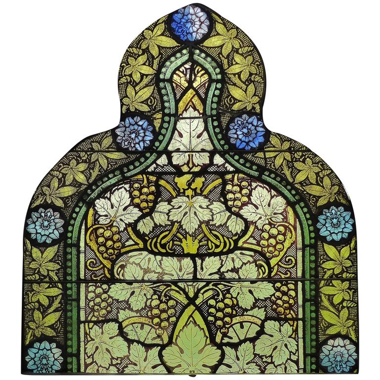 19th Century Painted Stained Glass Panel by Emil Frei Sr. at 1stDibs