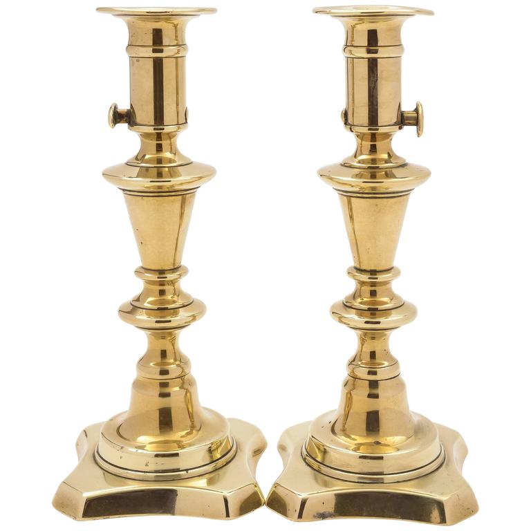 Pair of Rare 19th Century Victorian Brass Candlesticks, circa 1880 For ...