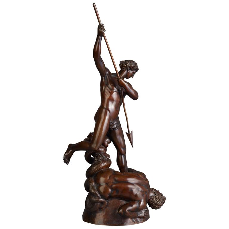 Bronze Model of St Michael Overcoming the Devil After John Flaxman ...
