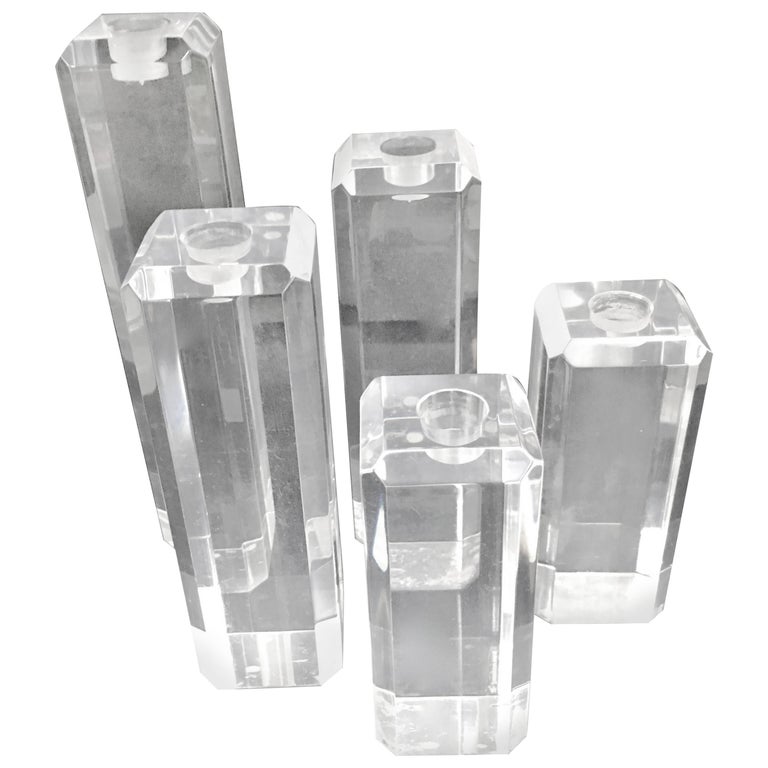 Set of Five Acrylic Lucite Candlesticks at 1stDibs | acrylic ...