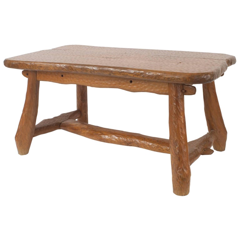 Rustic Adirondack Style Pine Dining Table For Sale at 1stDibs