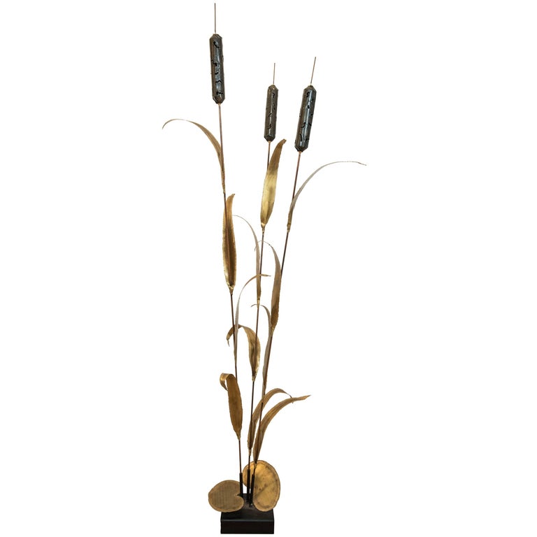 Metal Brutalist Bullrush Sculpture at 1stDibs