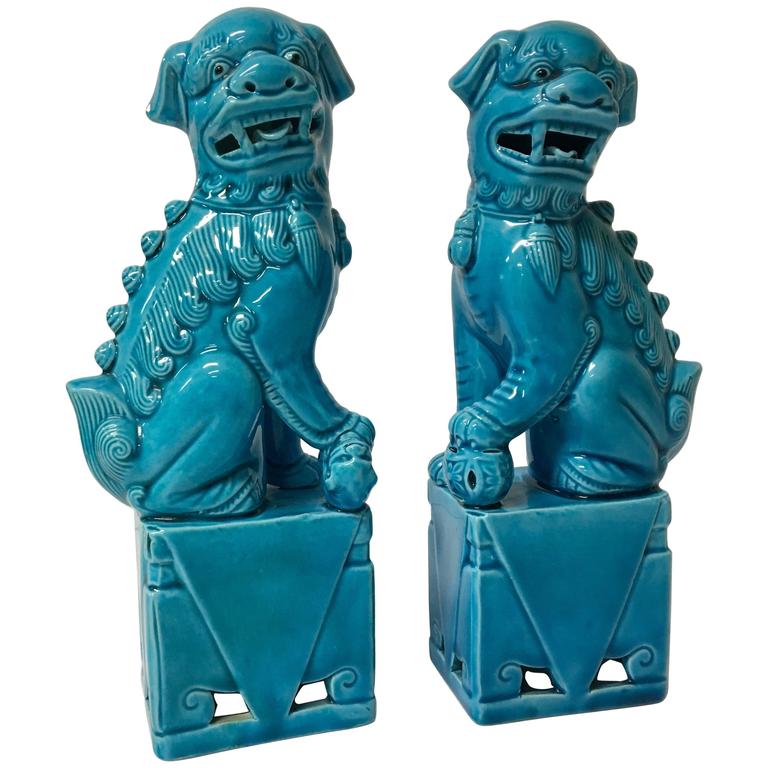 Pair of Mid-Century Japanese Foo Dog Book Ends at 1stDibs