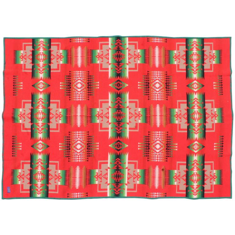 Amazing Pendleton Indian Design Camp Blanket at 1stDibs