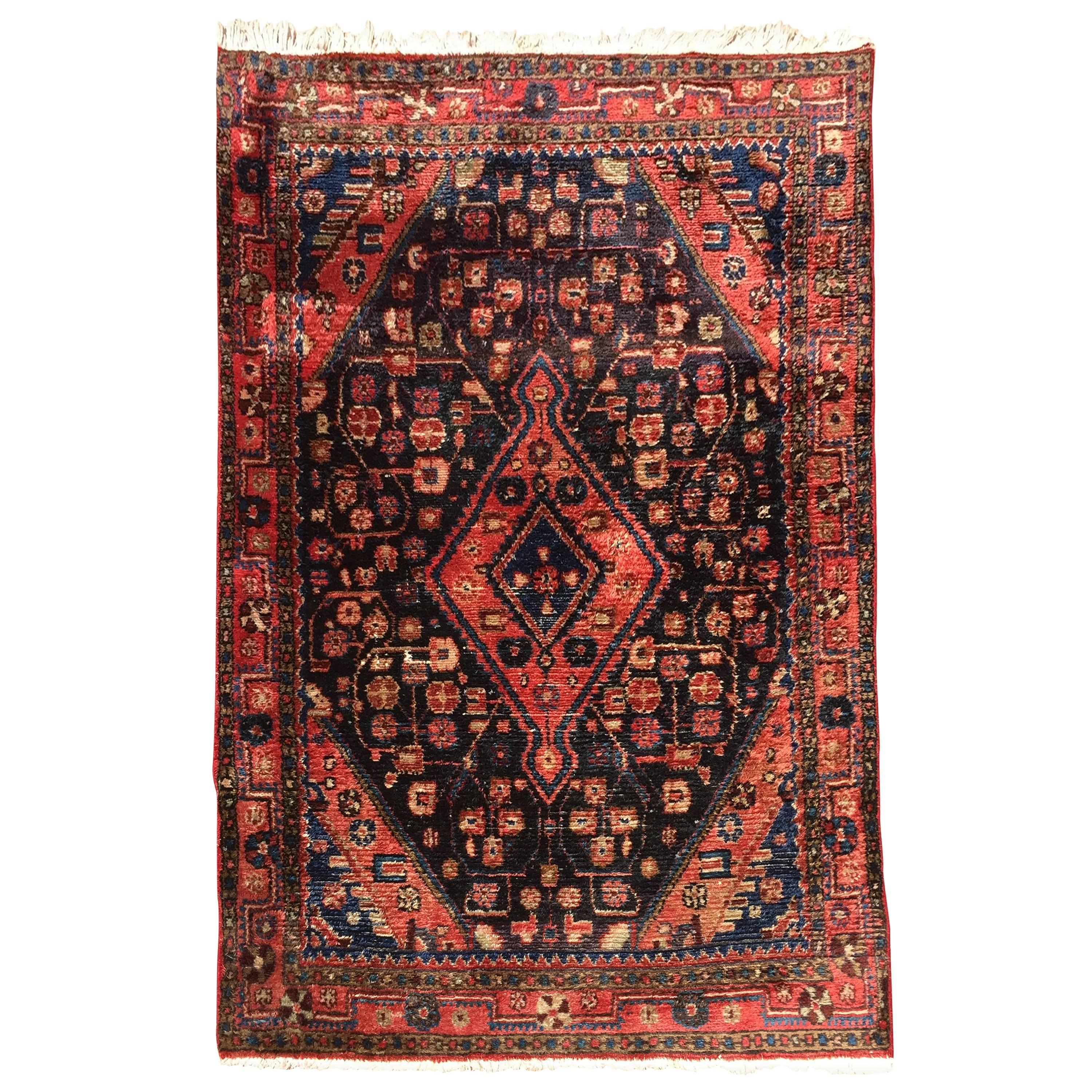 Hand-Knotted Turkish Bakhtiari Area Rug For Sale at 1stDibs