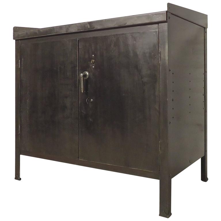 Vintage Metal Workstation Cabinet at 1stDibs