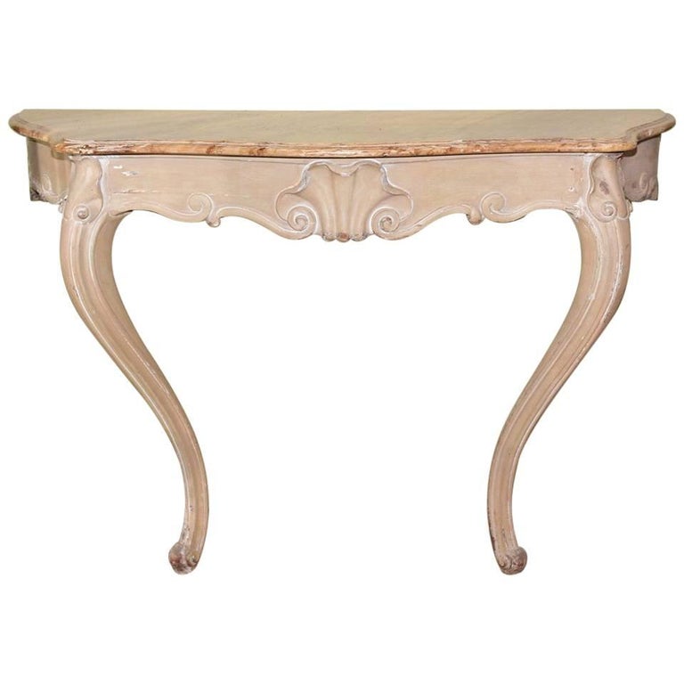 Antique Venetian Rococo Painted Console Table For Sale at 1stDibs