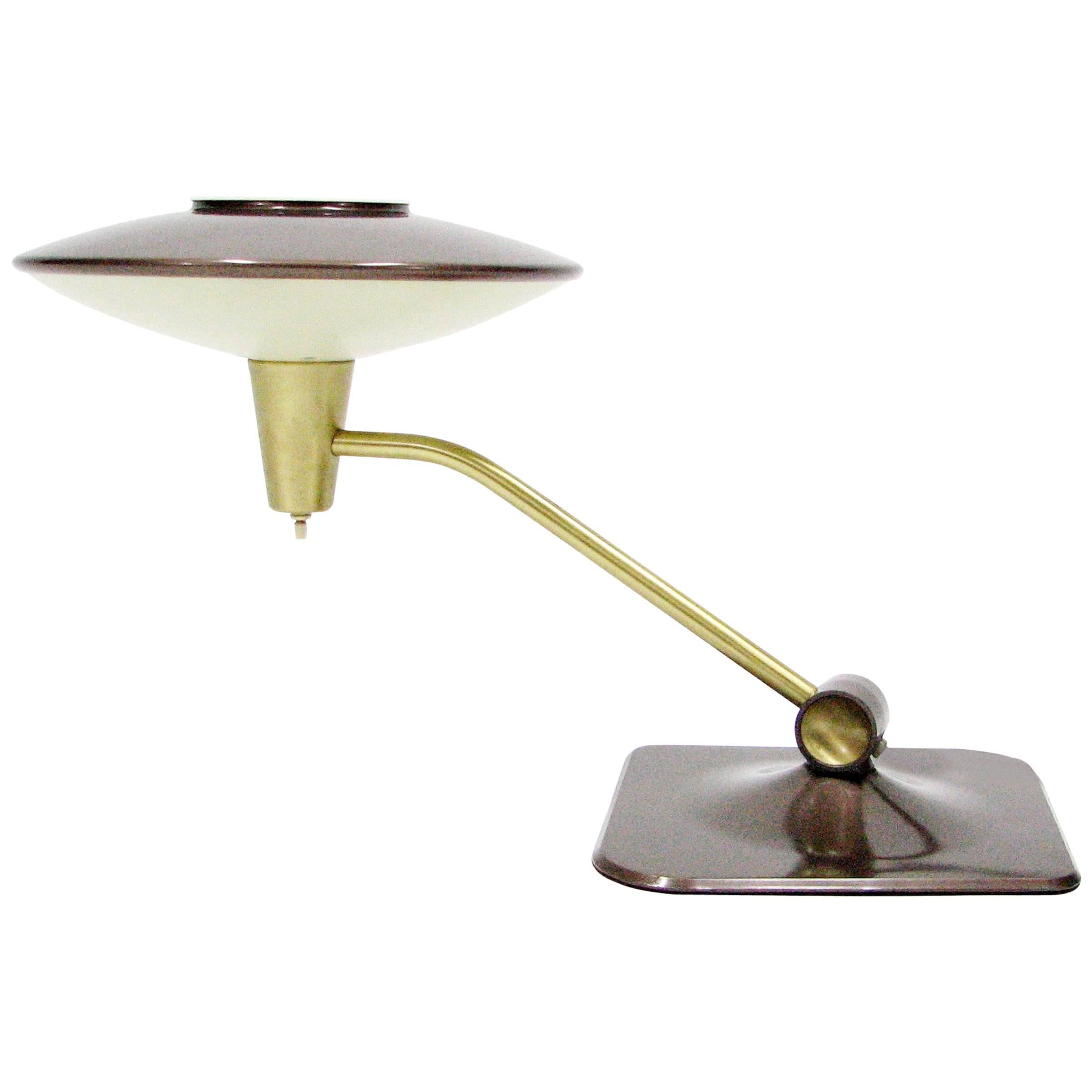 Mid-Century Dazor 'Flying Saucer' Desk Lamp For Sale at 1stDibs