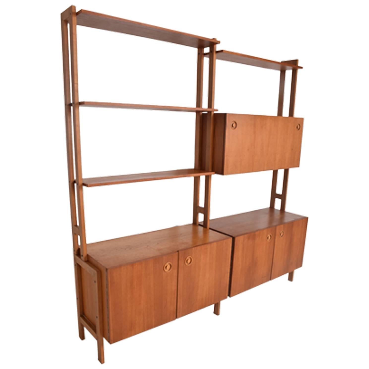 Mid-Century Danish Modern Teak Wall Unit at 1stDibs