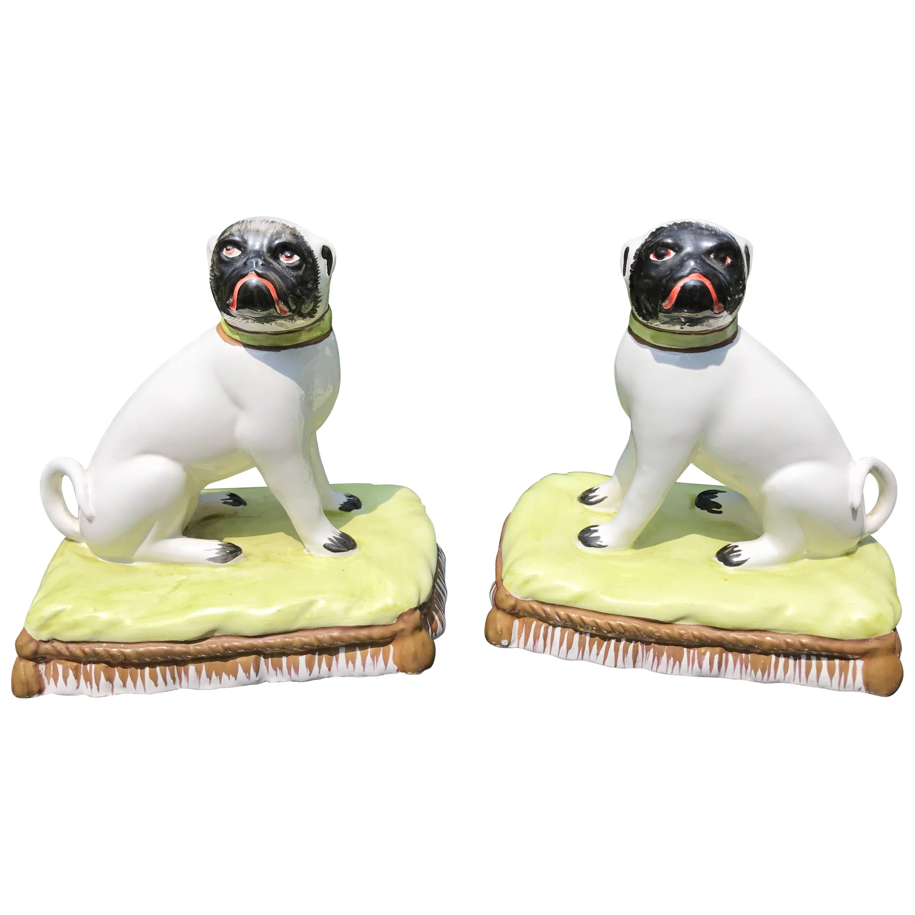 Pair of Pugnacious Porcelain Pugs at 1stDibs | pugnacious pug figurines ...