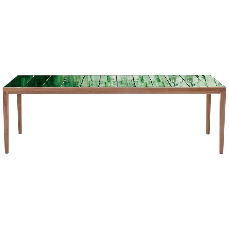 Roda Teka Outdoor 174 Dining Table in Teak with Glazed Stoneware Top ...
