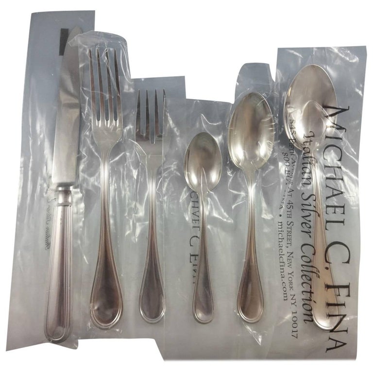 Giorgio by Greggio Italy Sterling Silver Flatware Dinner Set 8 Service ...