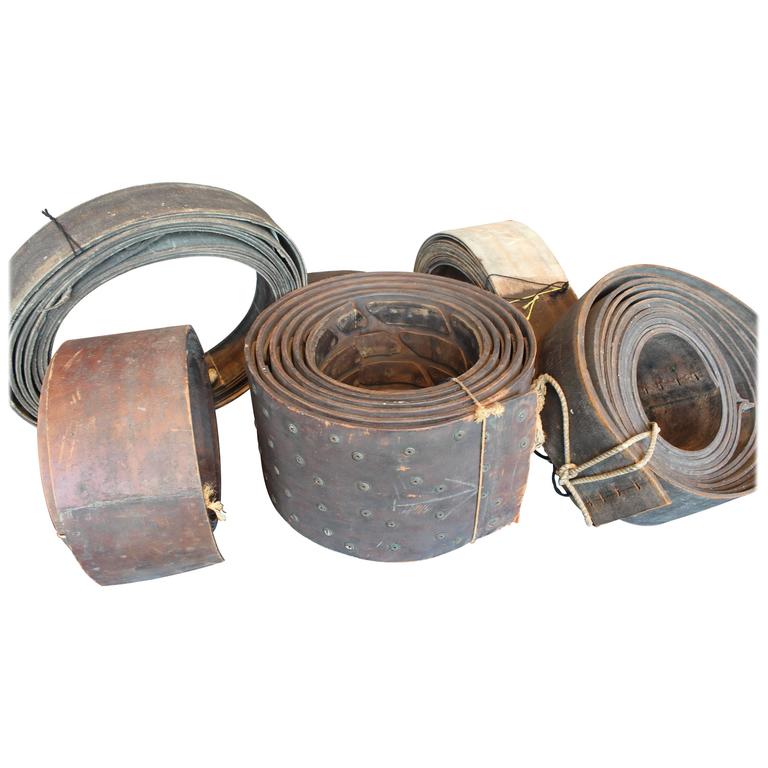 Vintage Leather French Machine Belt at 1stDibs