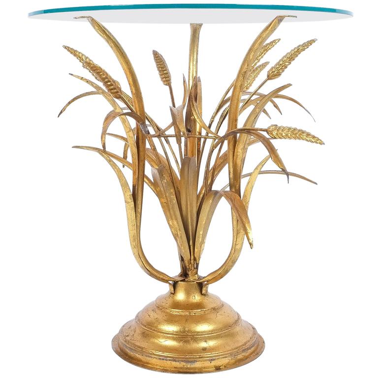 Petite Coco Chanel Wheat Sheaf Side Table at 1stDibs