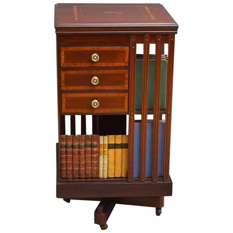 Late Victorian Revolving Bookcase in Mahogany at 1stDibs