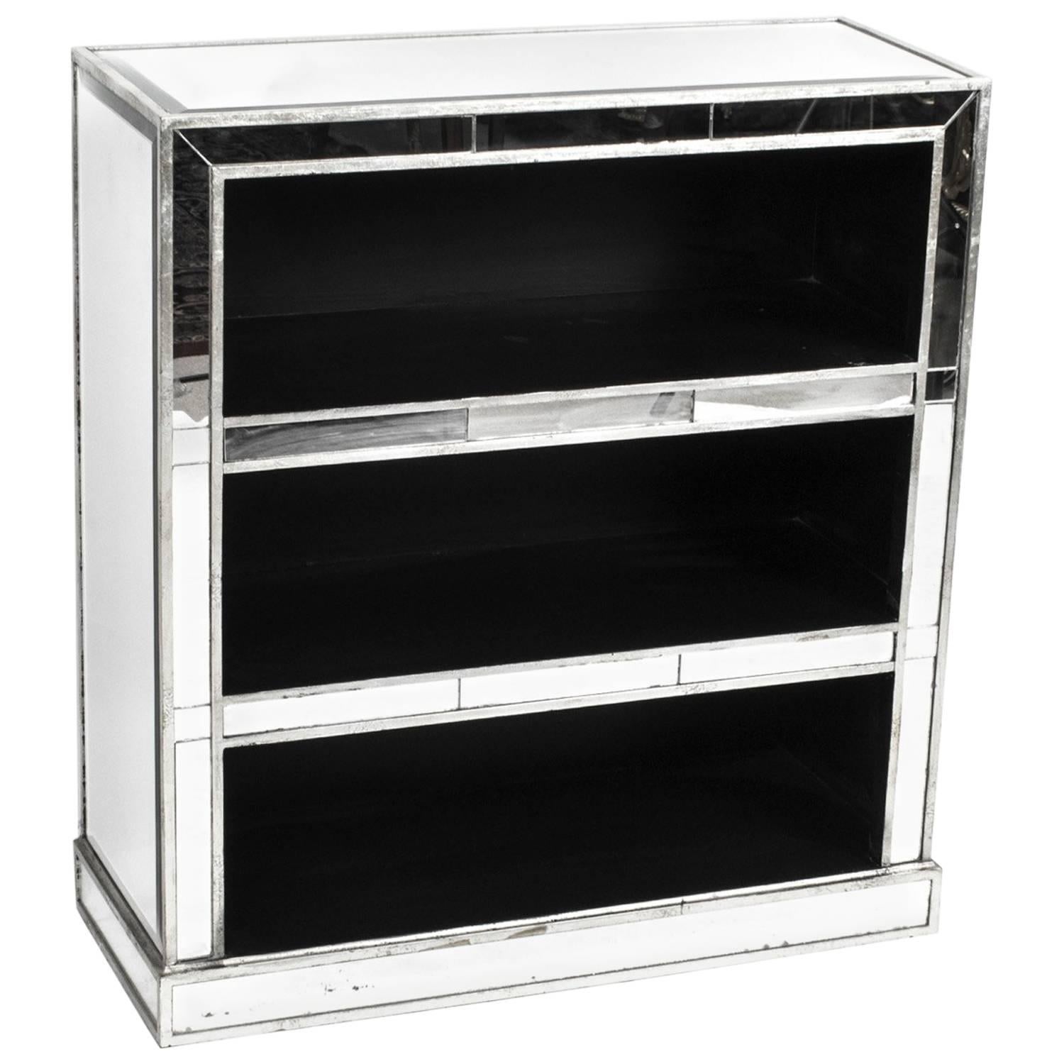 Attractive Art Deco Mirrored Bookcase DVD CD Holder, Late 20th Century ...