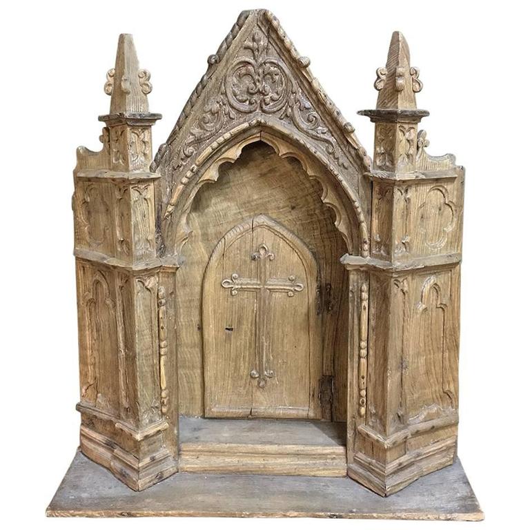 18th Century Carved Oak Gothic Shrine, Tabernacle at 1stDibs