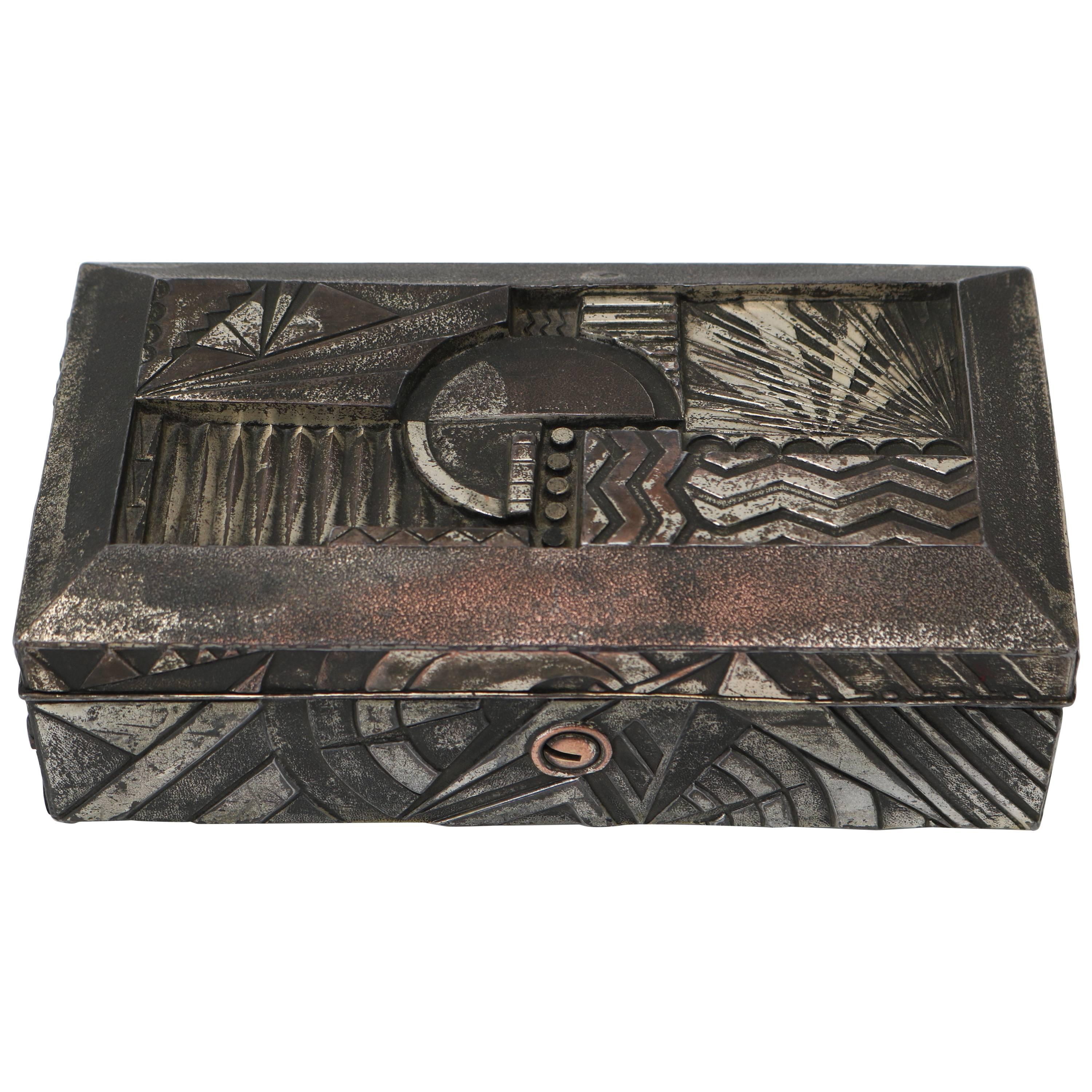 Art Deco Silver-Plated Box at 1stDibs