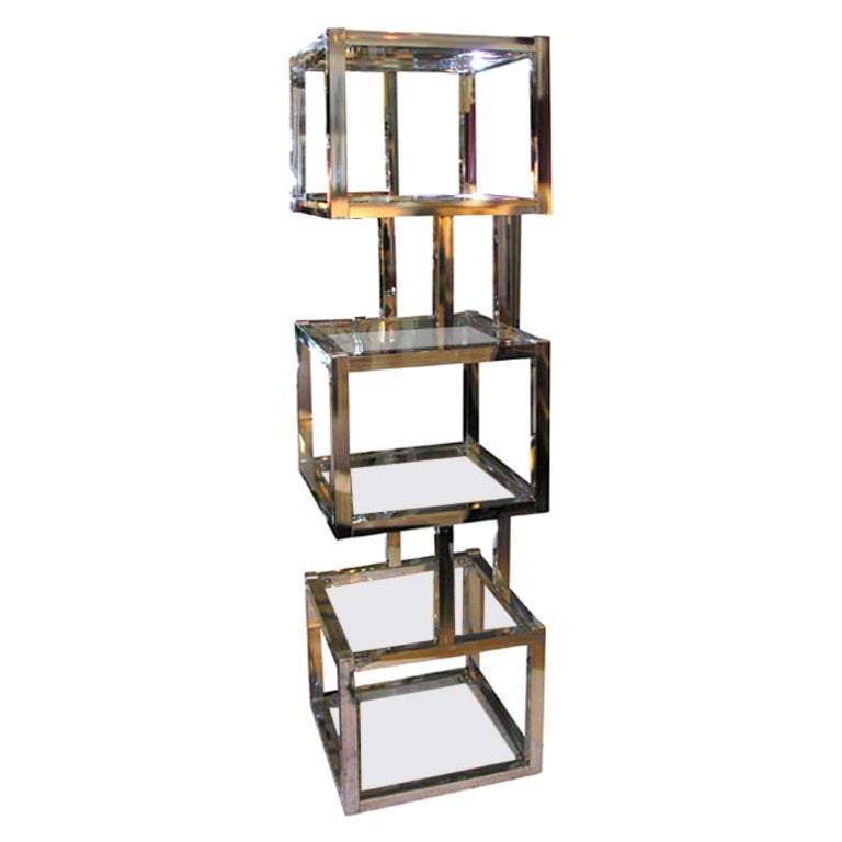 Modern Chrome Shelving Unit or Bookcase, circa 1960s, Chrome, Mid ...