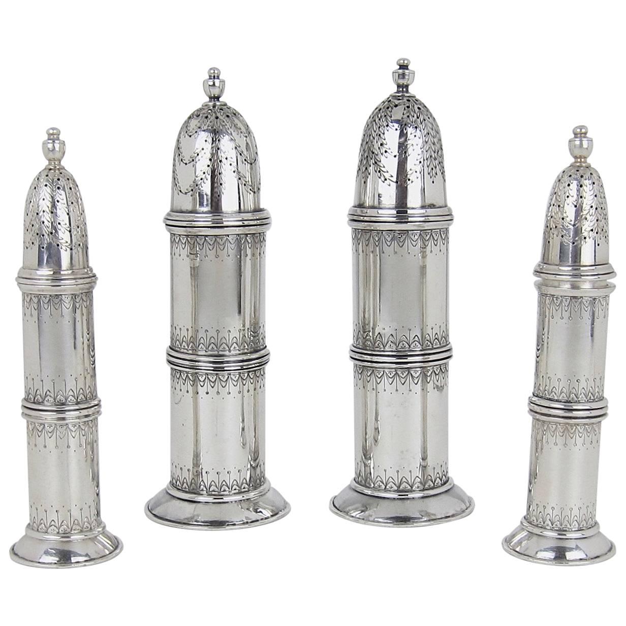 Early American Silver Salt and Pepper Service at 1stDibs