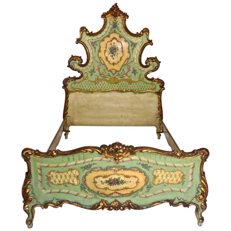19th Century Hand-Painted Venetian Bed at 1stDibs