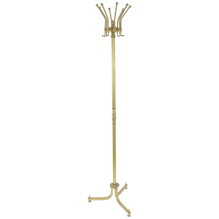 Freestanding Brass Coat Rack or Hall Tree at 1stDibs | brass coat rack ...
