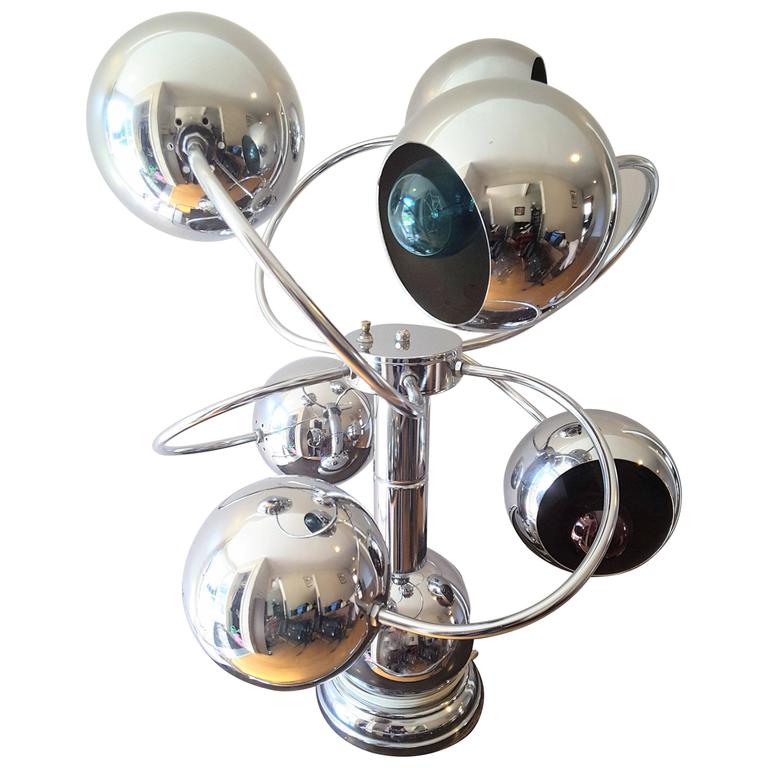 Atomic Chrome Six-Arm Table Lamp Mid-Century, 1960s-1970s For Sale at ...