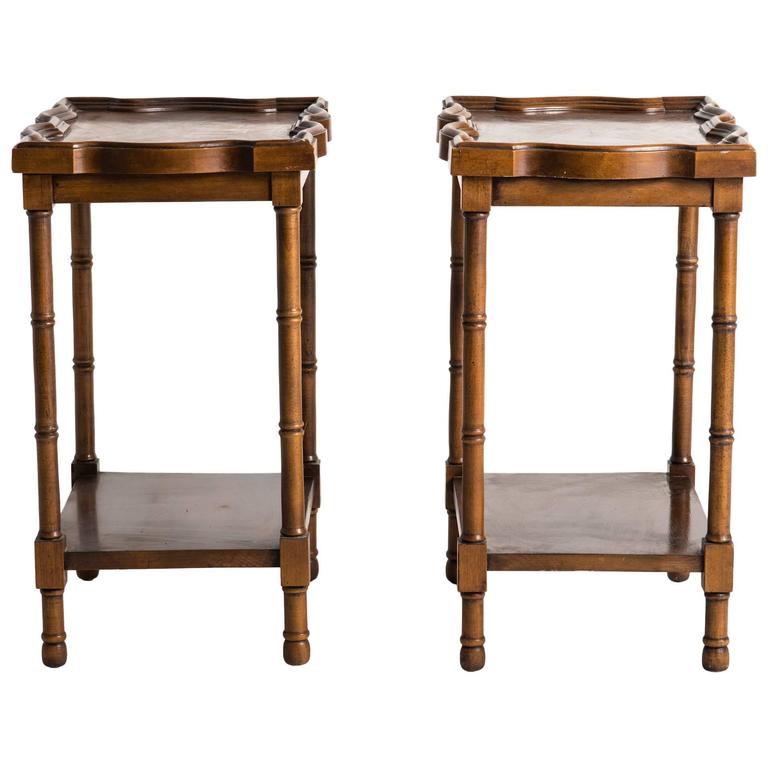 Pair of Small Faux Bamboo Wood Side Tables at 1stDibs | faux bamboo ...
