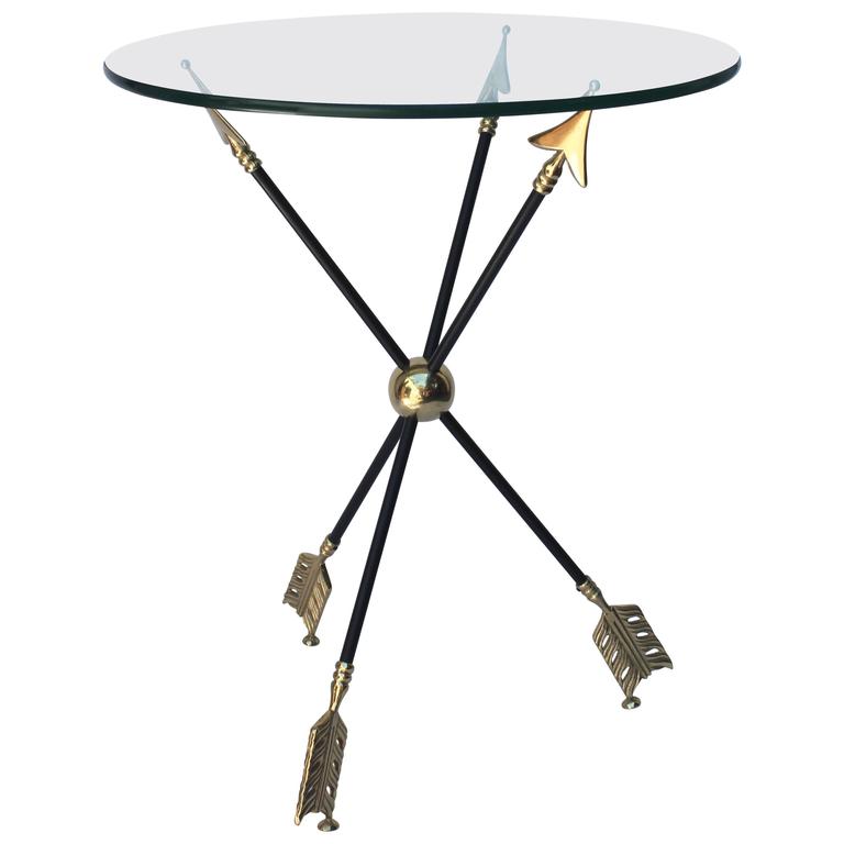 Brass and Iron Arrow Side Table For Sale at 1stdibs