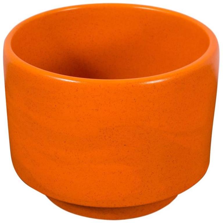 Vintage Mid-Century Orange Pot by Gainey Ceramics at 1stDibs