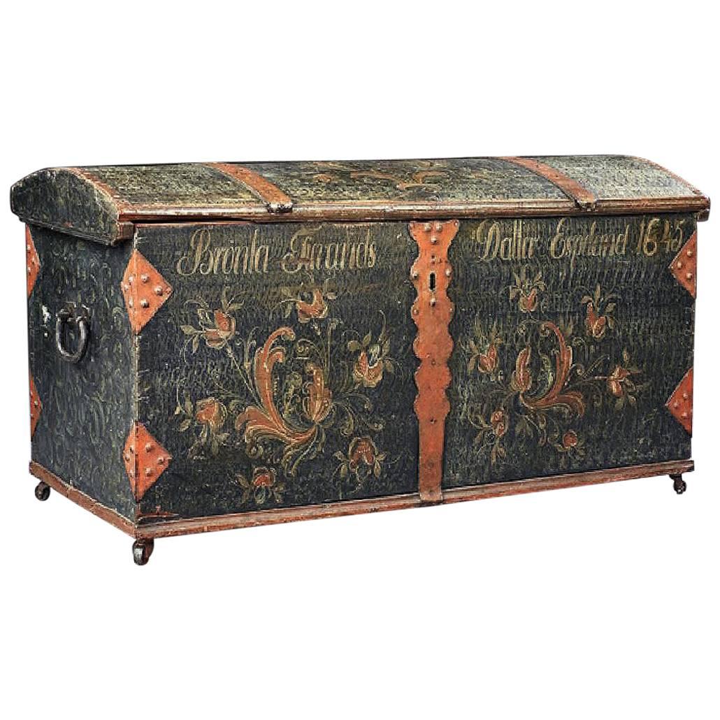 Scandinavian Painted Wedding Trunk For Sale at 1stDibs | scandinavian ...