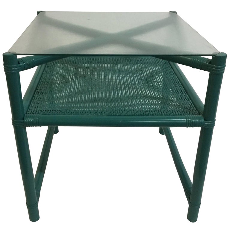 Early Henry Olko for Willow and Reed Bamboo Two-Tiered Side Table For ...