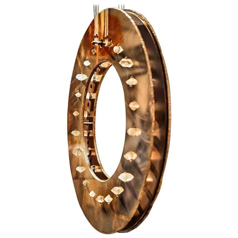 Freedom Chandelier Pendant Lamp Brass Metal Rock Crystal Stones ...