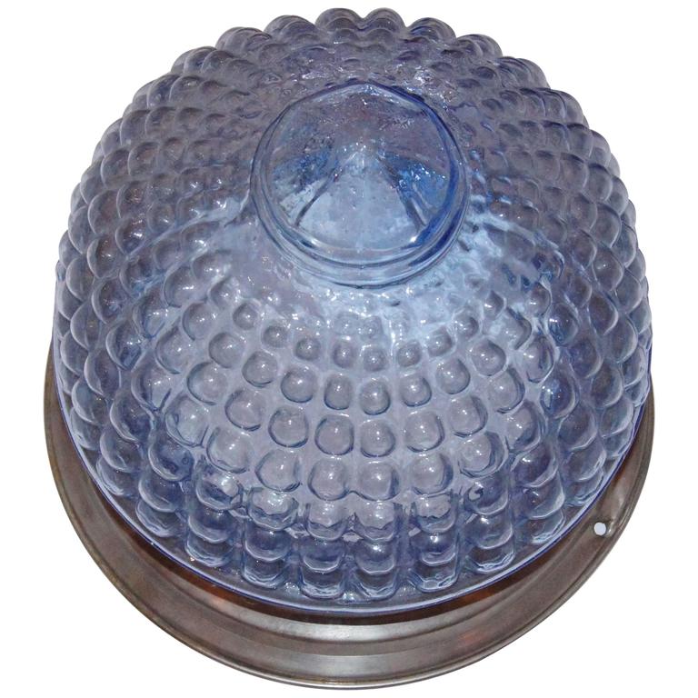 Blue Glass Flush Mounted Light For Sale at 1stDibs