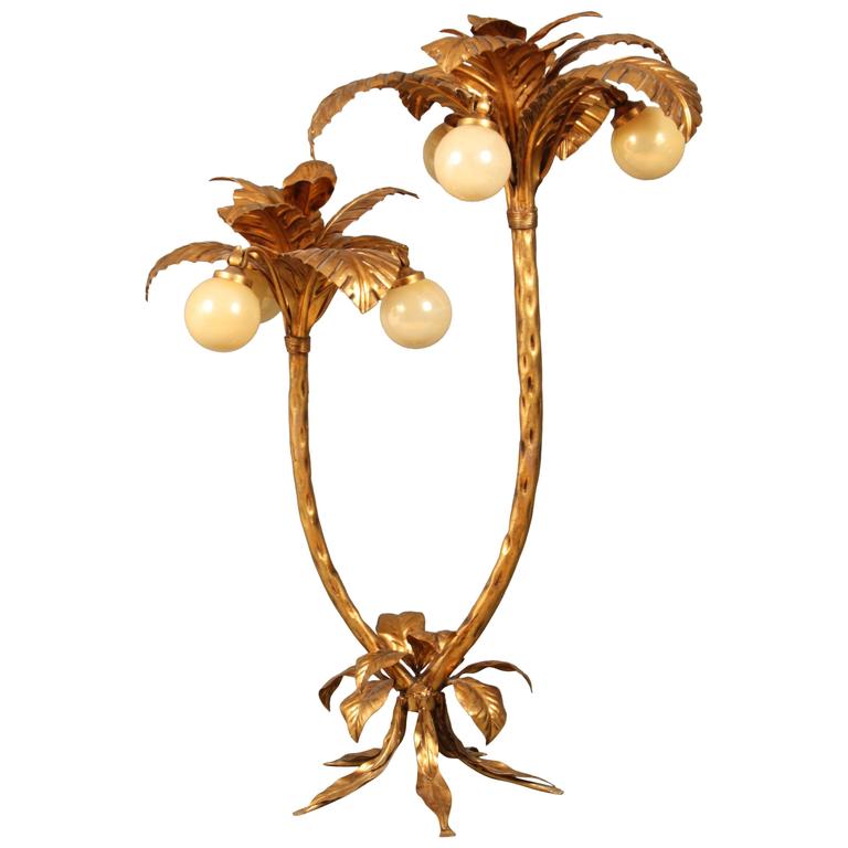 Rattan Palm Tree Floor Lamp At 1stdibs